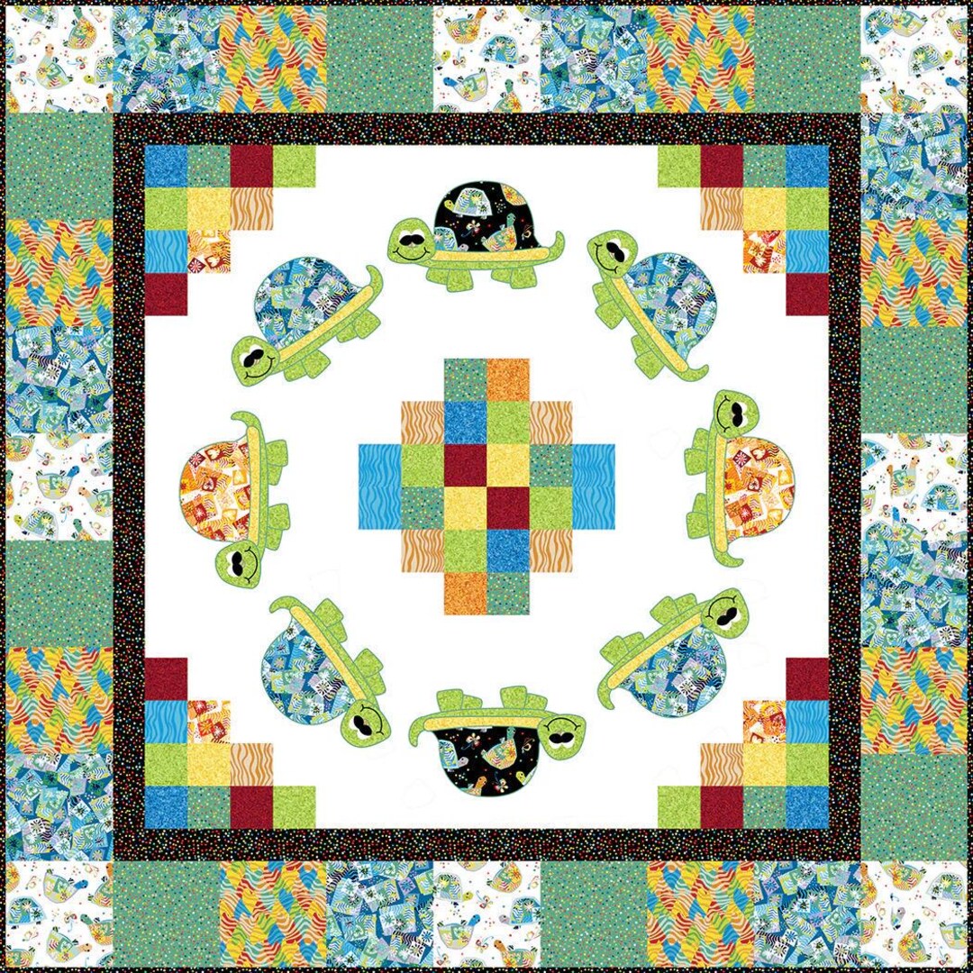 Totally Turtles Baby Crib Quilt Toddler Lap Throw Blanket Baby Shower ...