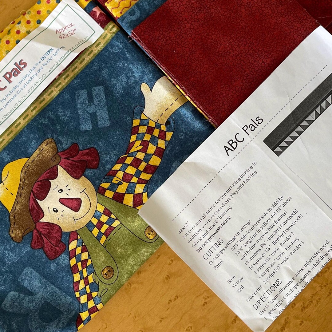 BOGO Quilt Kit Sale Raggedy Alphabet Pals Baby Blanket 42 X 52 Baby ...