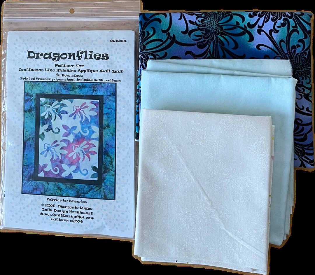 Dragonflies Batik Applique Quilt Kit by MH Designs 23 X 28 Handmade ...