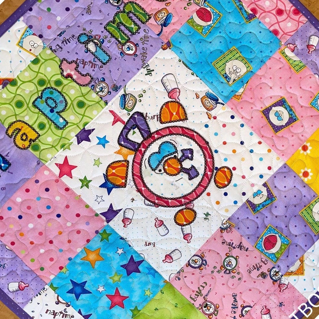 Naptime Clock Baby Quilt Baby Nursery Decor Baby Shower Gift Shop TBQSC ...