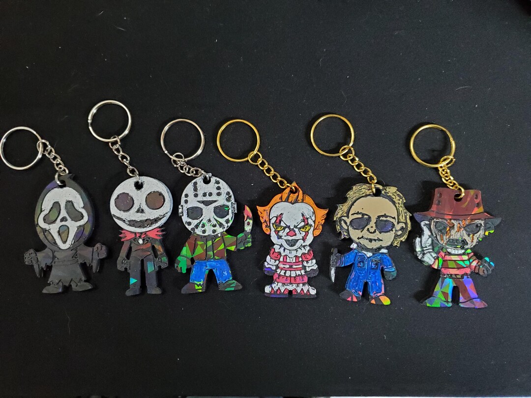 Holographic Horror Movie Character Keychains - Etsy