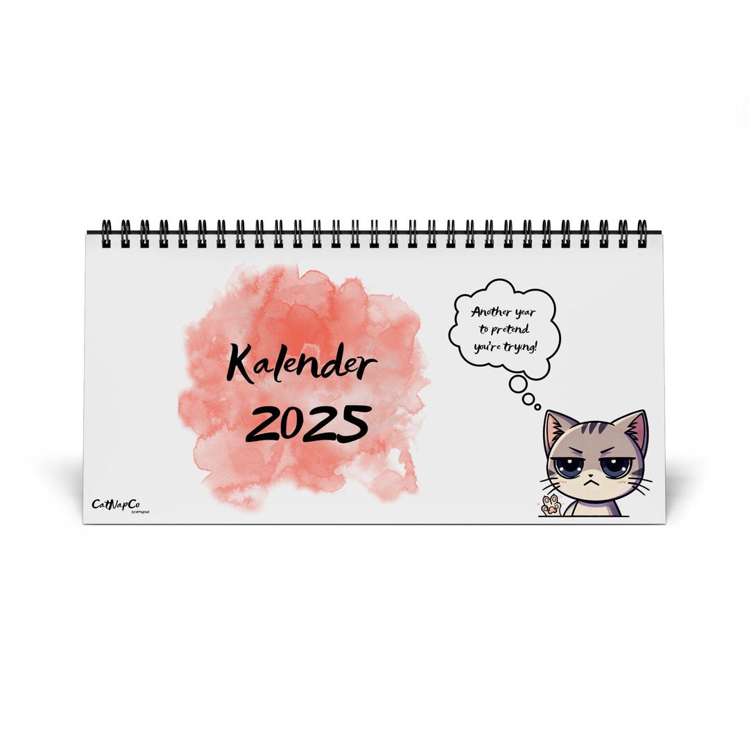 Catnapco the Meh Cat Desk Calendar, Sarcastic Cat Grid Organizer, 2025 ...