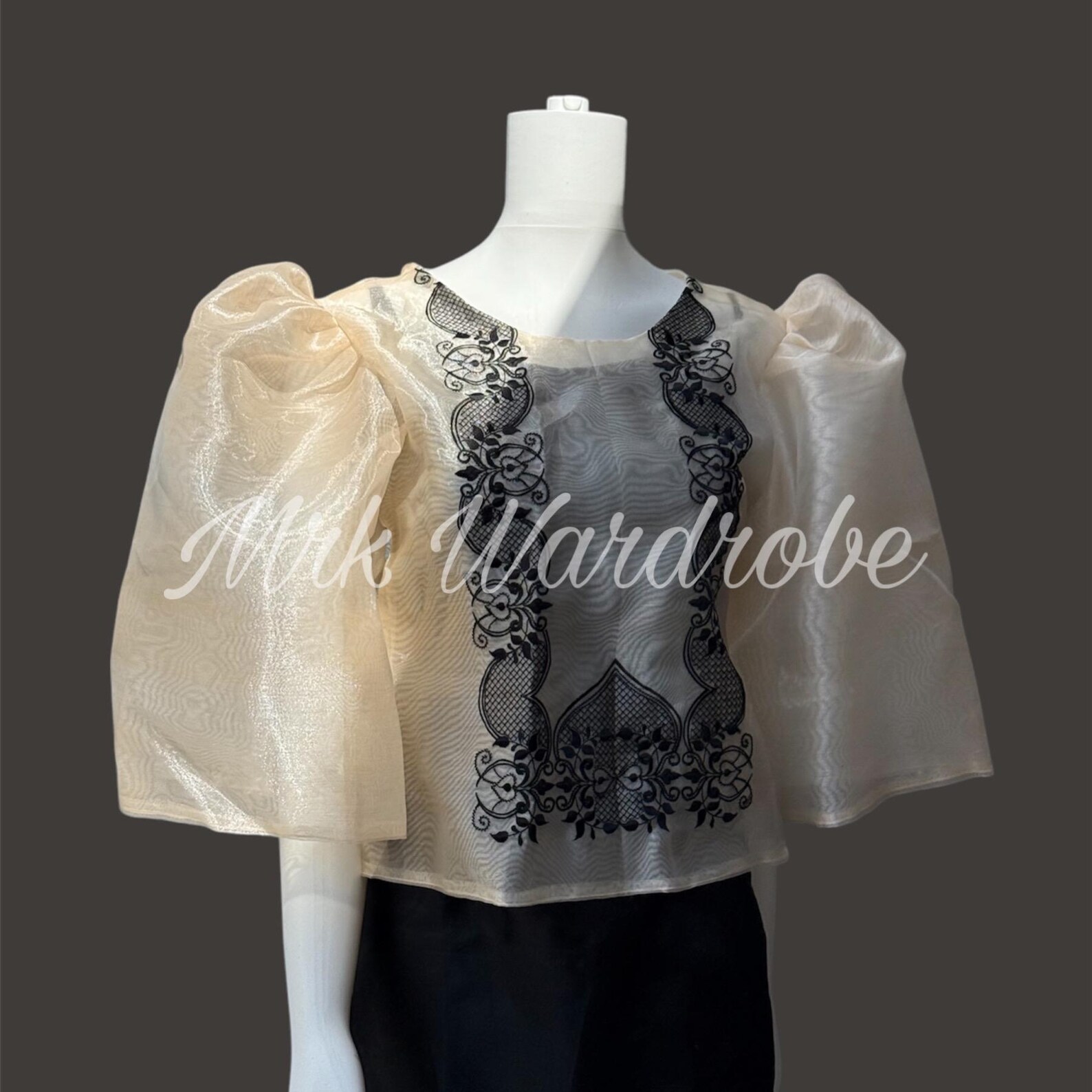 Maria Clara Ibarra Kimona Top- Modern Filipiniana With Black Burda - Etsy