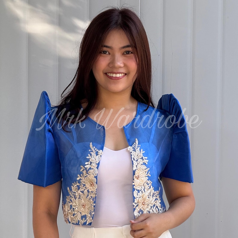Modern Filipiniana Bolero With Applique Lace- Sheer Bolero Only - Etsy