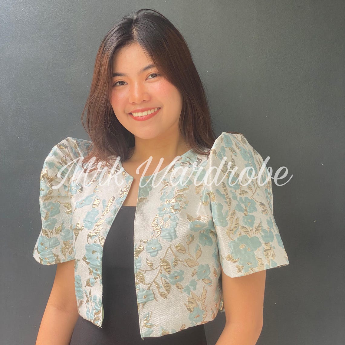 Sage Green Brocade Bolero Filipiniana Top - Etsy