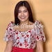 Red Brocade Filipiniana Top and Skirt Set - Etsy
