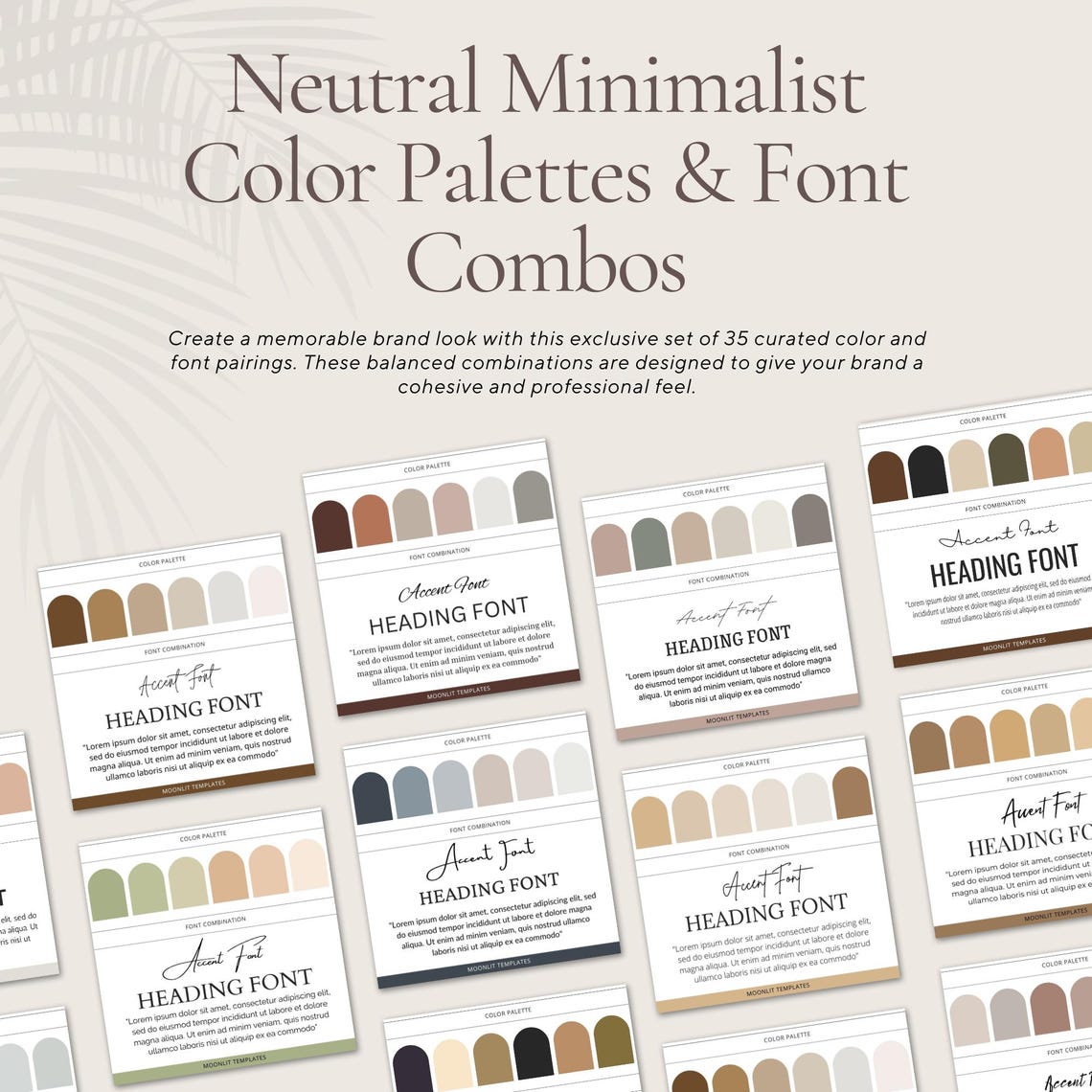 35 Neutral Color Palette & Font Combinations (canva) - Etsy