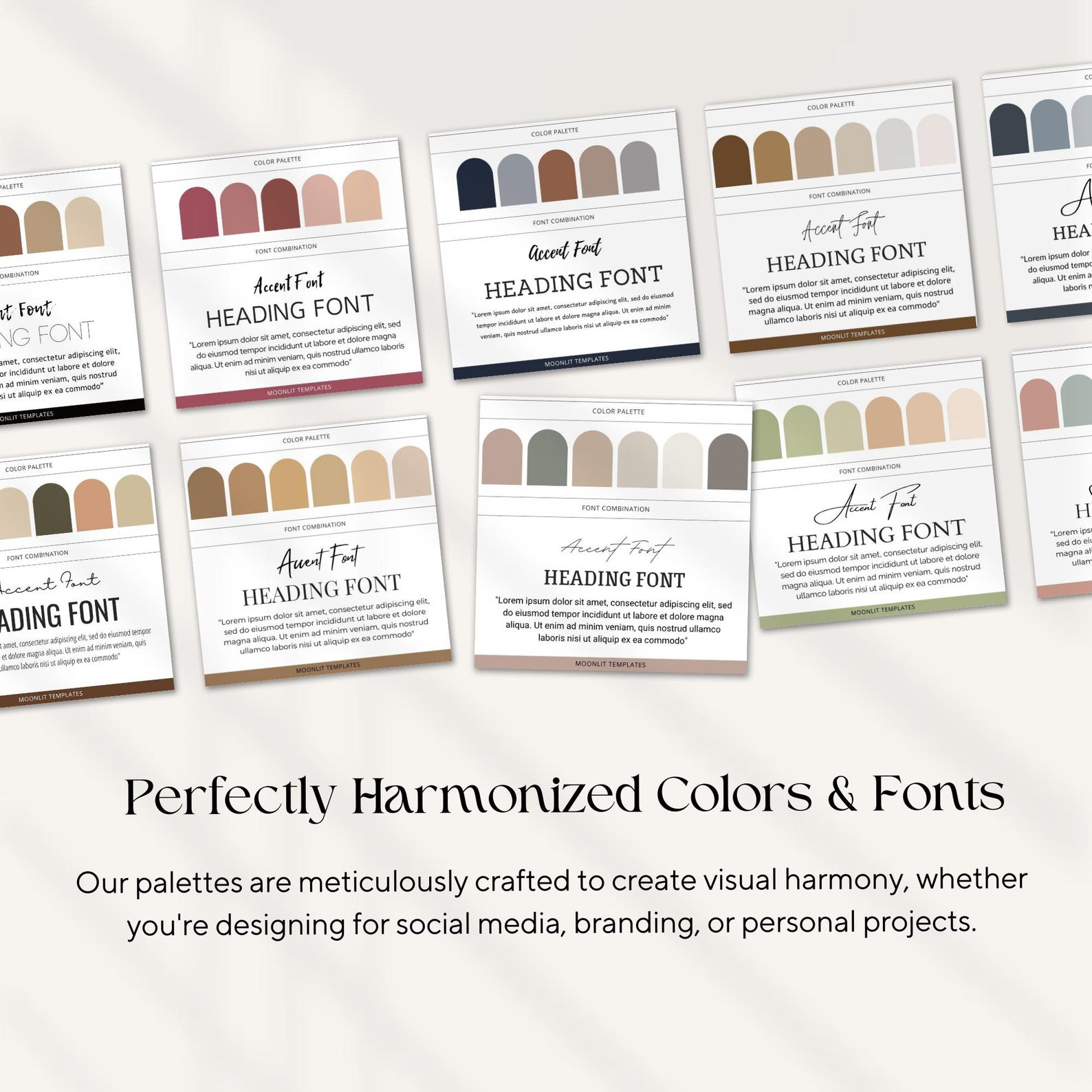 35 Neutral Color Palette & Font Combinations (canva) - Etsy