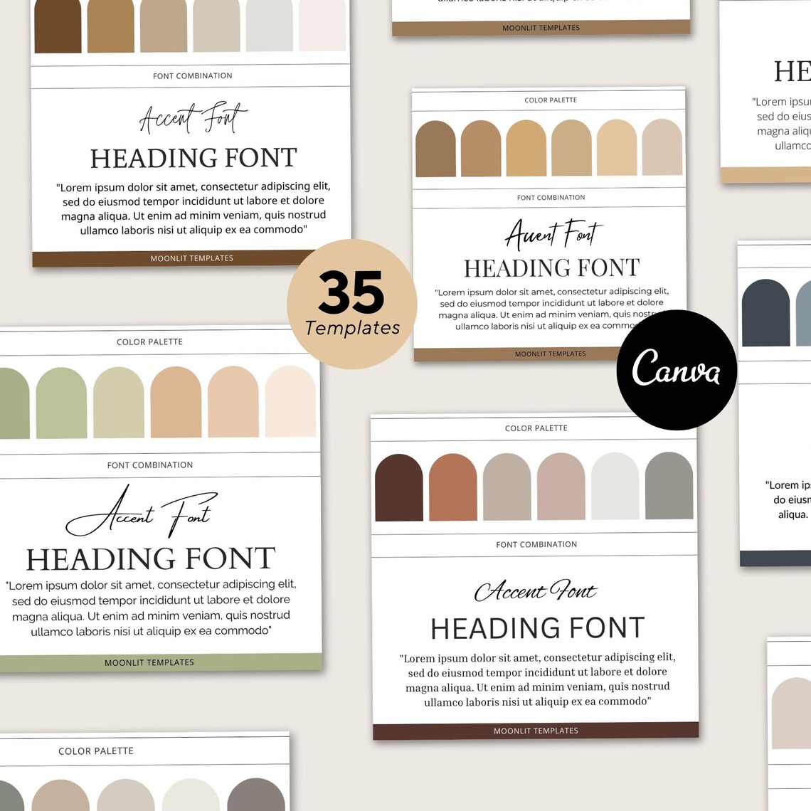 Neutral Color Palette & Font Combinations/color Palette Ideas/color ...