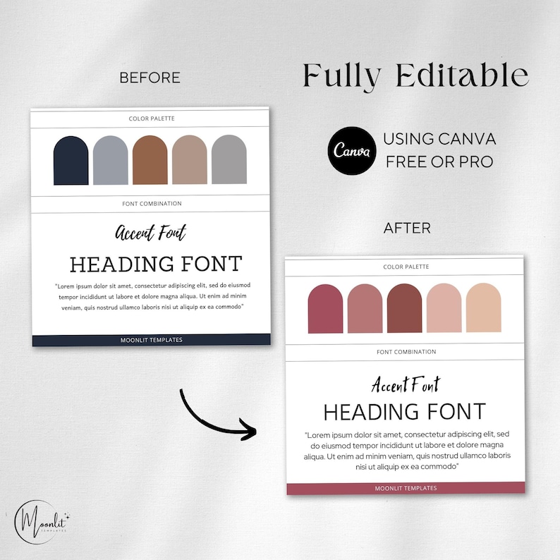 Neutral Color Palette & Font Combinations/color Palette Ideas/color ...
