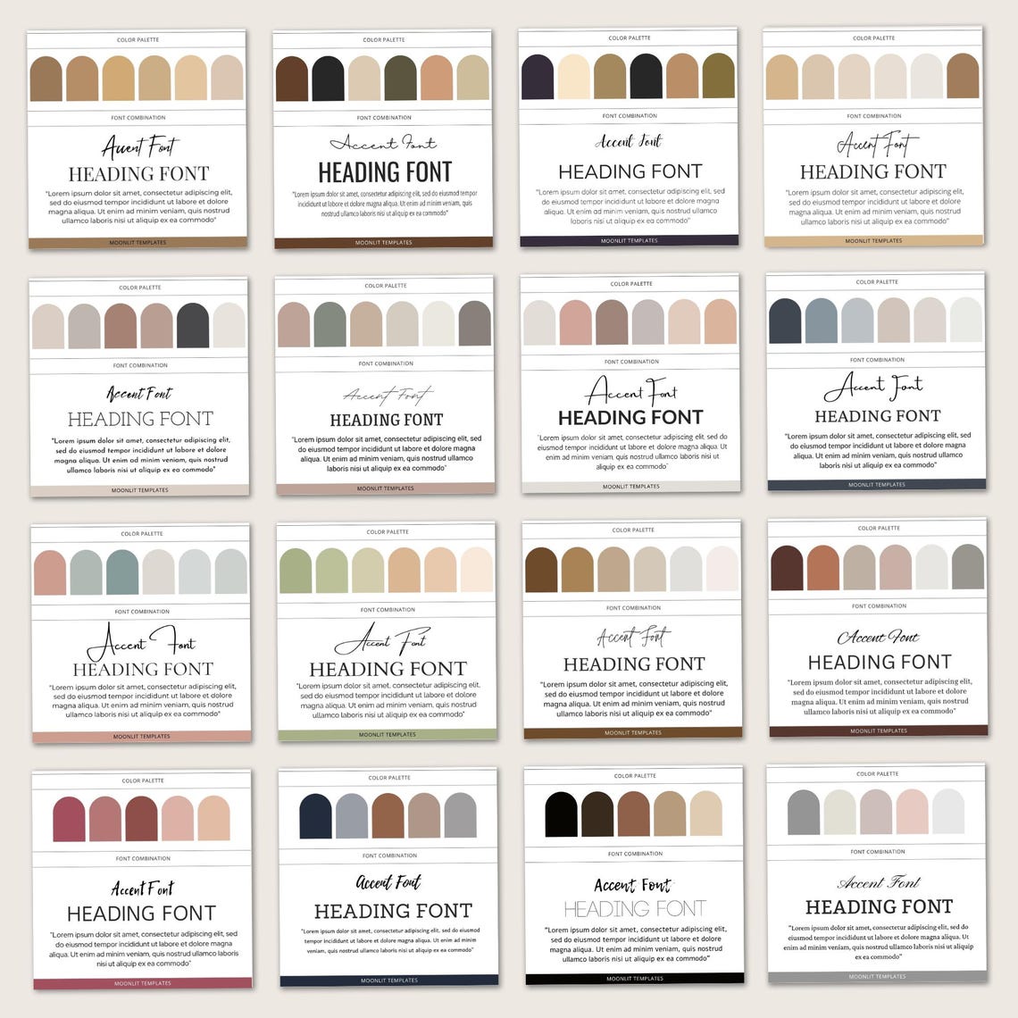 Neutral Color Palette & Font Combinations/color Palette Ideas/color ...