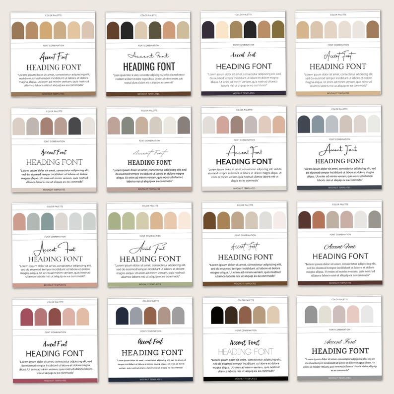 Neutral Color Palette & Font Combinations/color Palette Ideas/color ...
