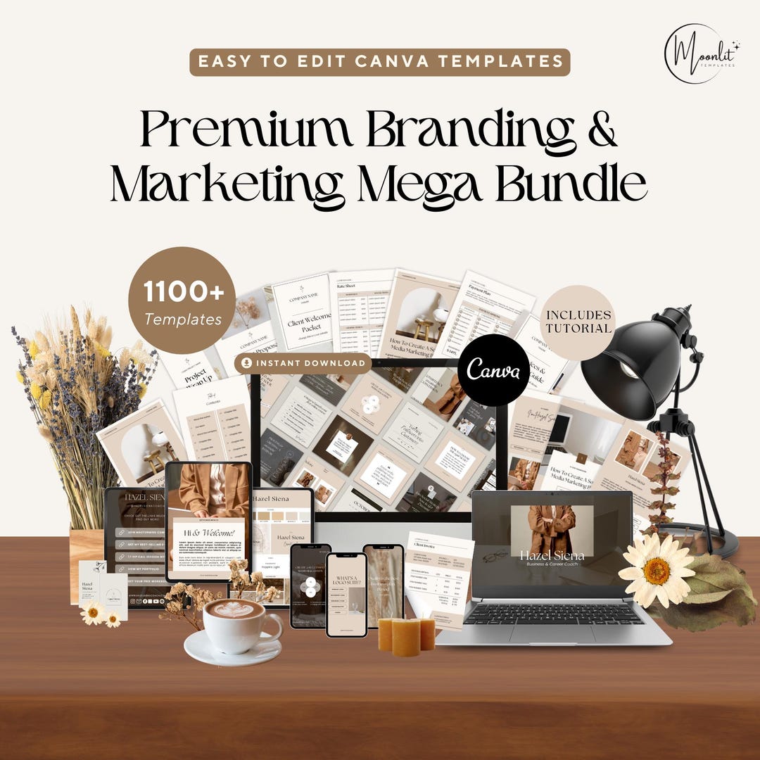 1100+ Premium Canva Branding Kit & Marketing Templates Bundle - All in ...
