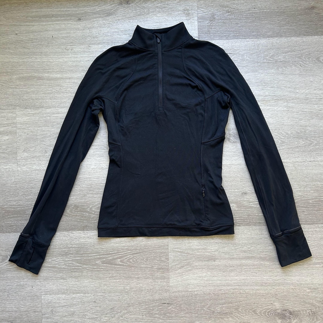 Preloved Black Lululemon It's Rulu Half Zip Black Long Sleeve - Etsy