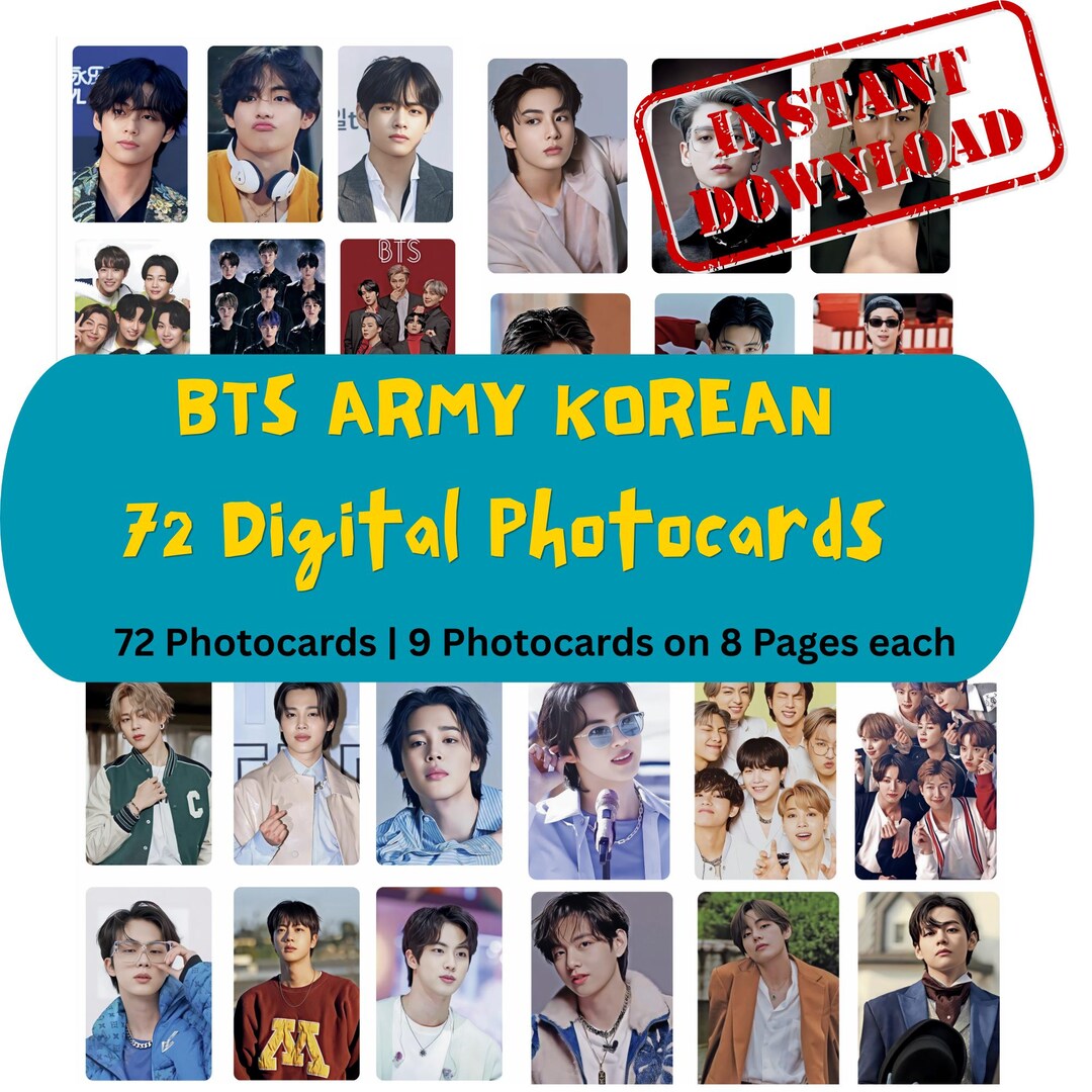 BTS Photocard Set: Kpop Fan Art, DIY Army Binder Decor (digital ...
