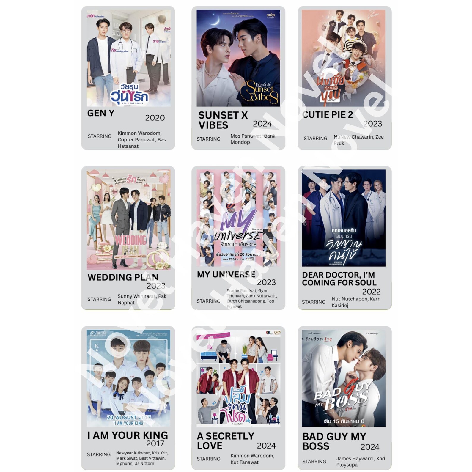 Thai BL Drama Photocards | LGBTQ+ Fan Art (digital Download) - Etsy