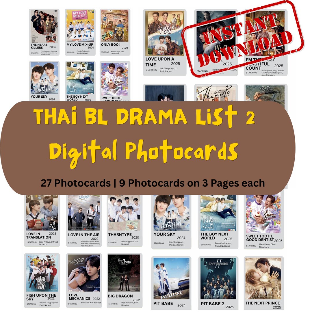 Thai BL Drama Series Photocard Set 2 | BL Merch | BL Digital Fan Art ...