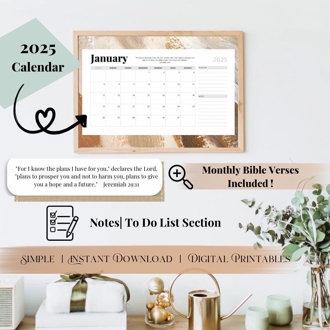 Faith-based Digital Calendar With Monthly Scriptures – Inspirational ...