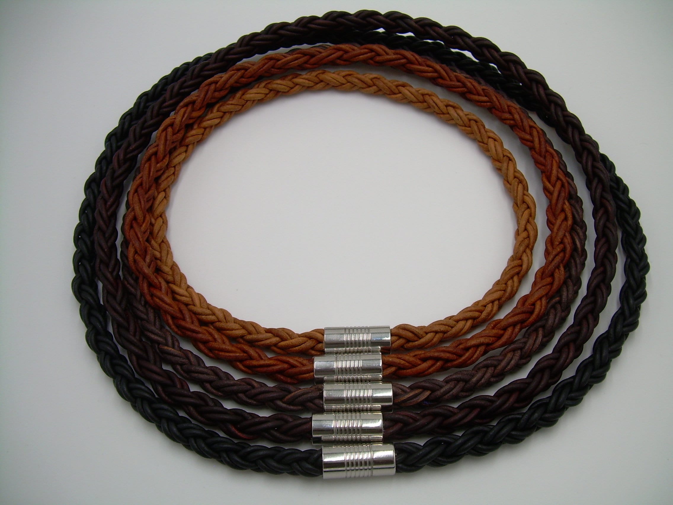 Mens Leather Necklaces Mens Thick Braided Leather Necklace | Etsy