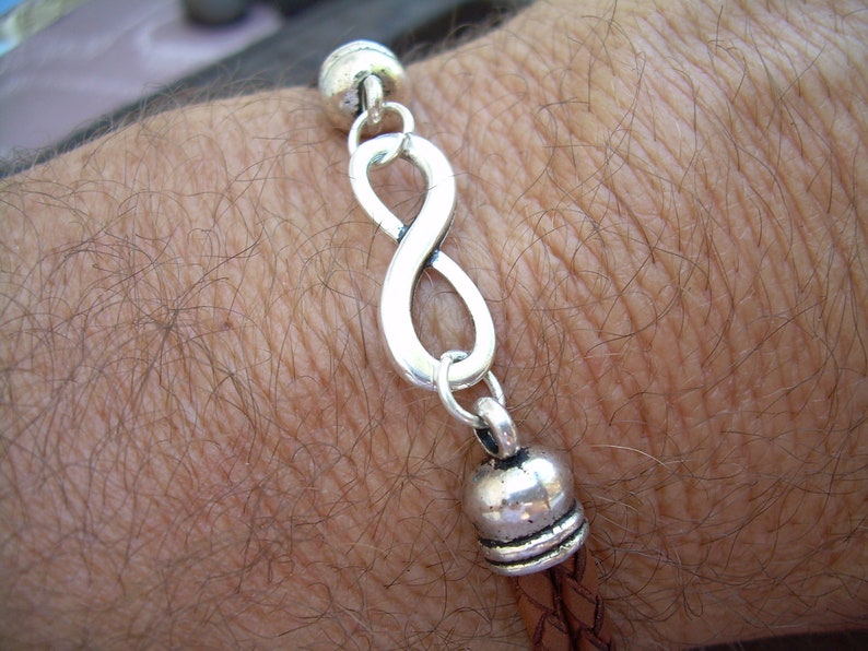 Leather Bracelet Infinity Bracelet Infinity Mens Bracelet Etsy