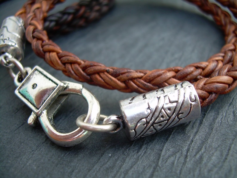 Braided Leather Double Wrap Bracelet: Handmade Western Style, 5 Mm Cord ...