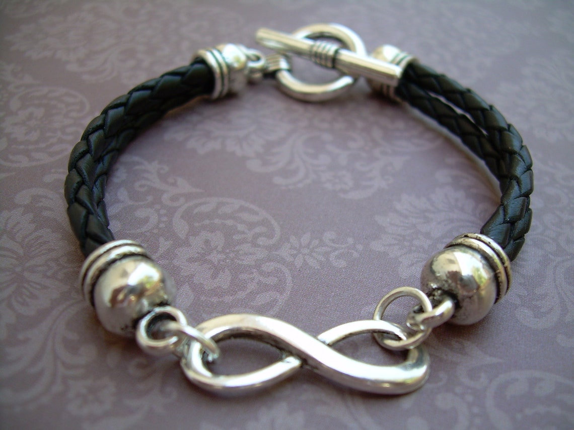 Infinity Bracelet Womens Leather Bracelet Mens Bracelet - Etsy