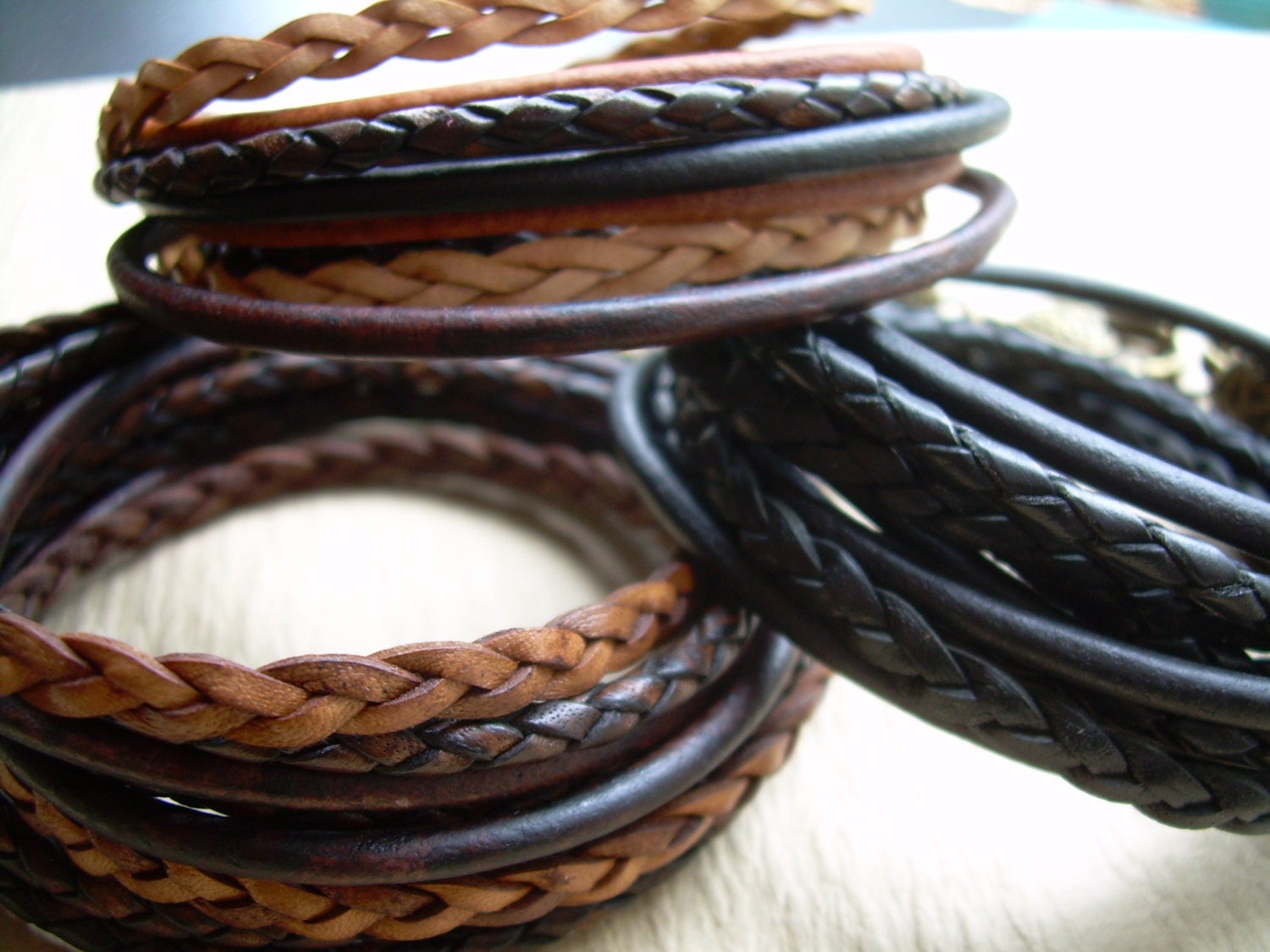 Leather Bracelets for Women Braided Leather Bracelets Womens - Etsy