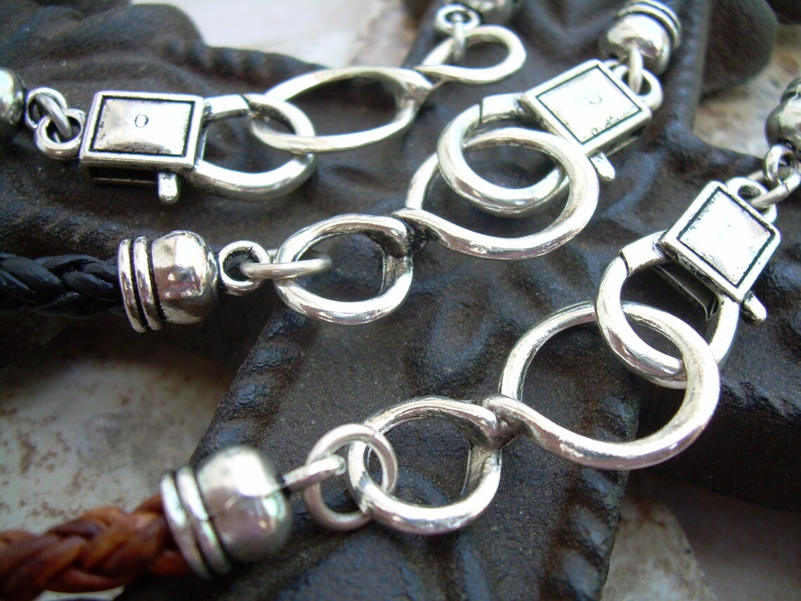 Braided Leather Necklace Infinity Necklace Leather Infinity - Etsy