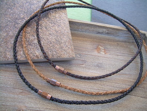 Thin Braided Leather Necklace Mens Leather Necklace Magnetic Thin Braided Leather Necklace Mens Leather Necklace Magnetic