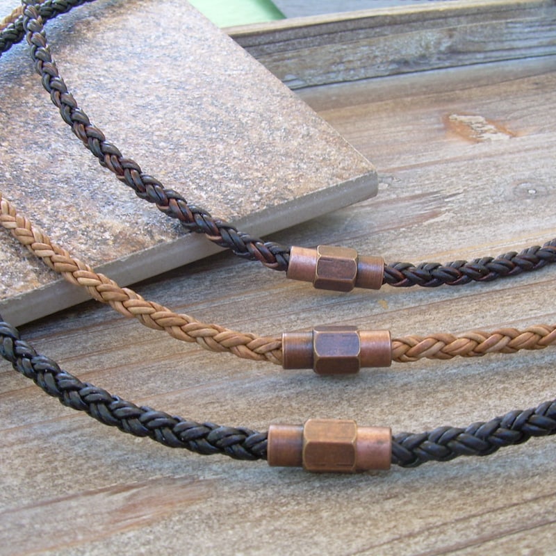 Leather Necklace - Etsy