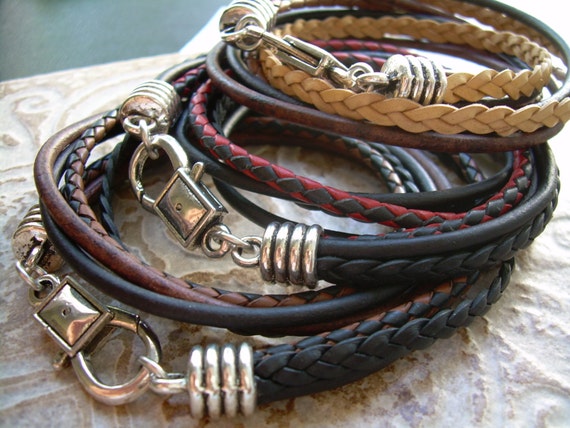 Mens leather bracelets etsy store