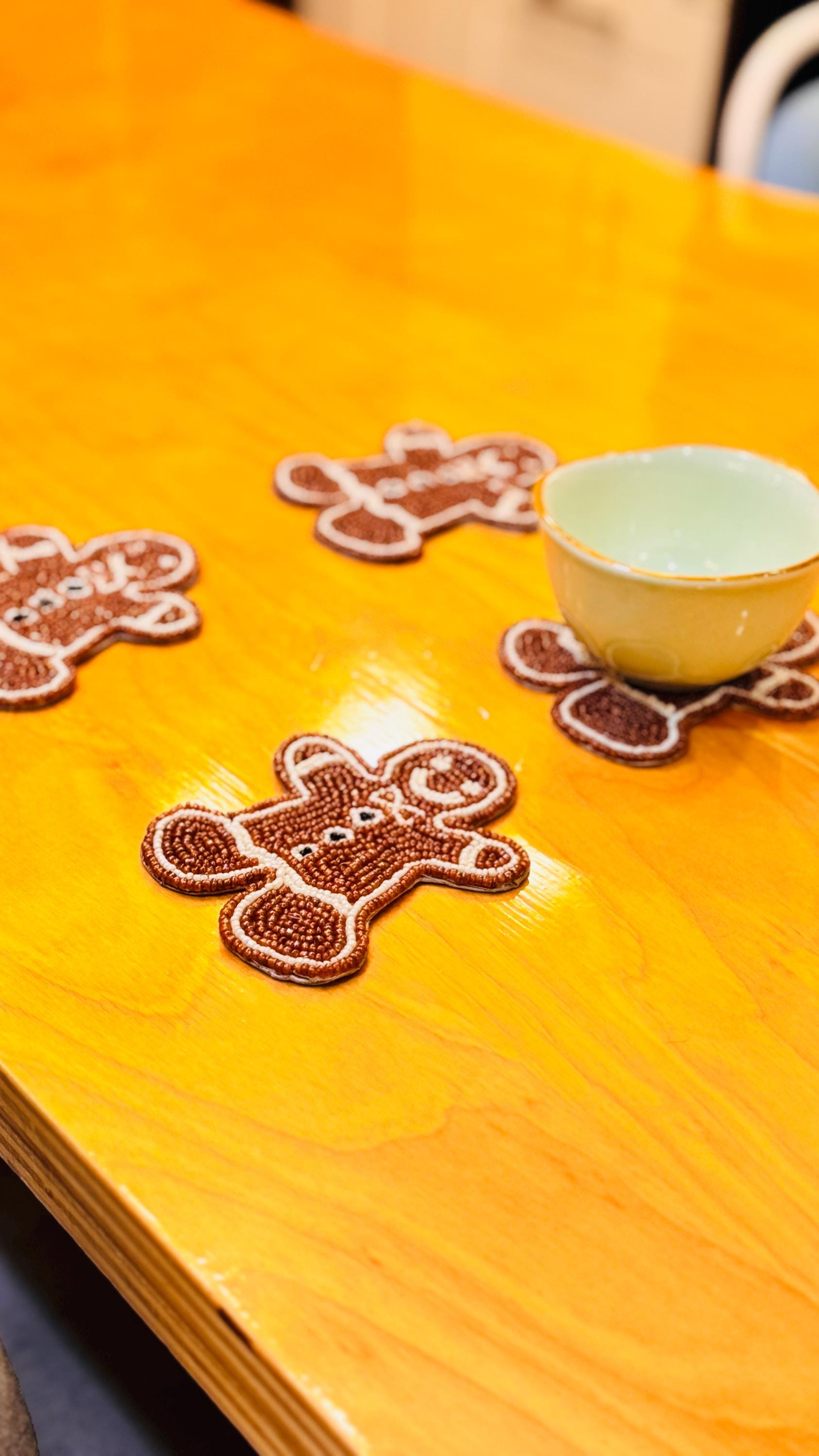Handmade Beaded Gingerbread Man Coasters: Holiday Table Decor - Etsy