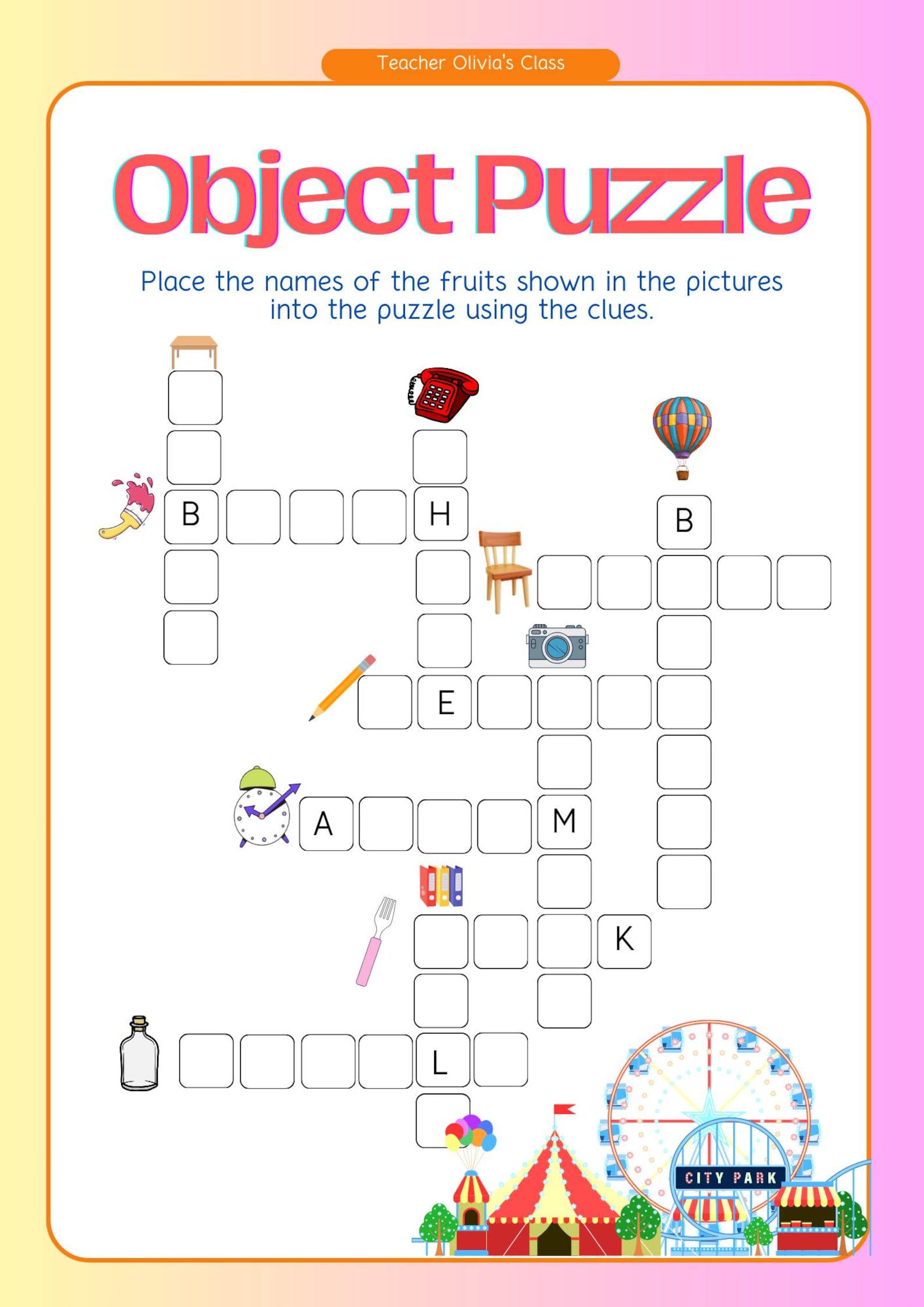 Interactive Fruit Object Puzzle – Engaging Vocabulary Building ...