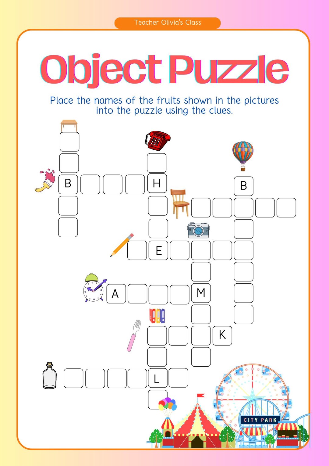 Interactive Fruit Object Puzzle – Engaging Vocabulary Building ...