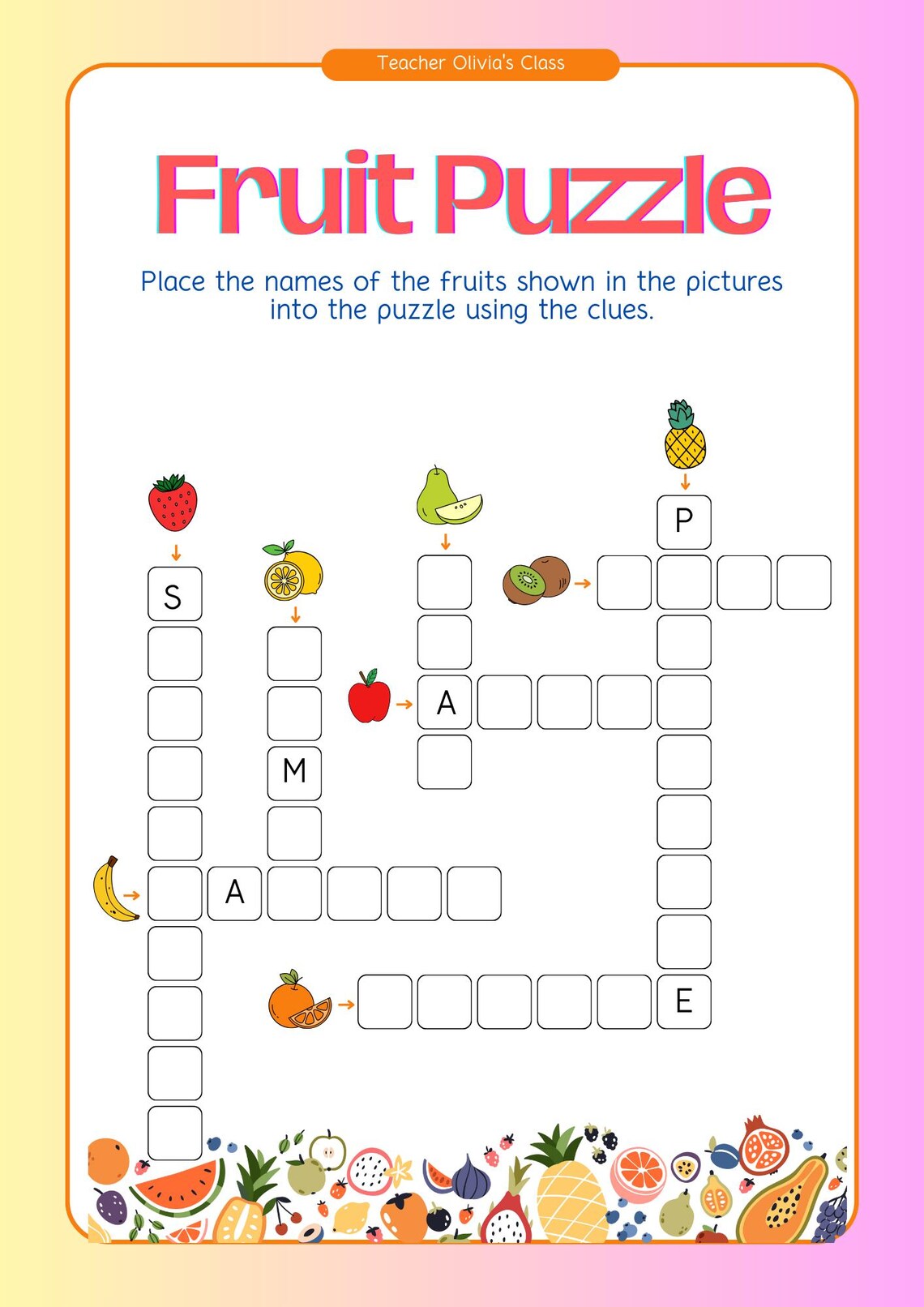 Interactive Fruit Object Puzzle – Engaging Vocabulary Building ...