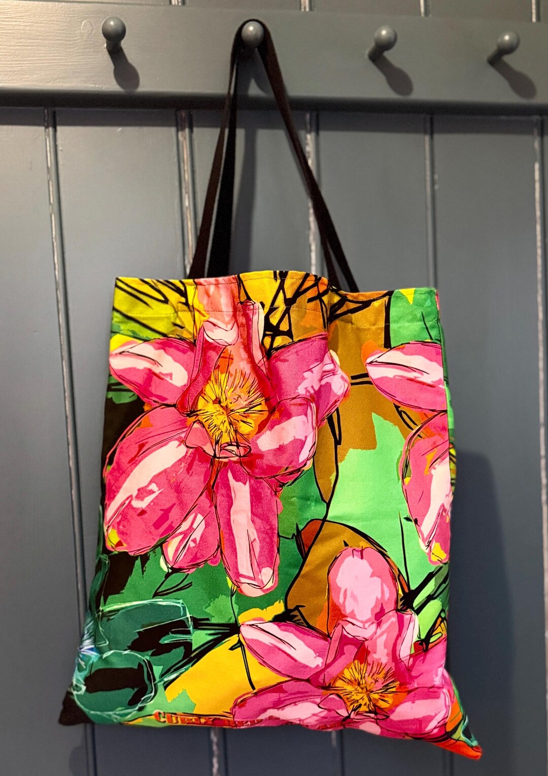 Bright Pink Clematis Large Tote Bag - Etsy