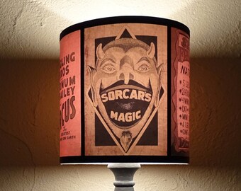 Circus Sideshow Lamp Shade Lampshade Lighting Drum Lamp | Etsy