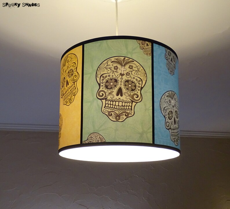 Skull lamp Rainbow Sugar Skulls pendant lamp shade lampshade | Etsy
