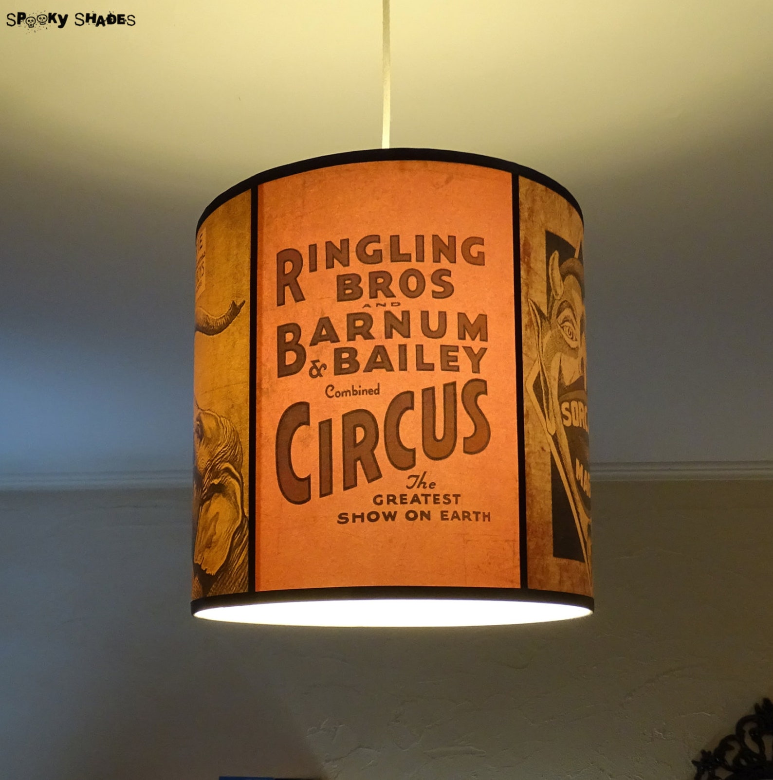 Circus Sideshow Ceiling Pendant Lamp Shade Lampshade Antique - Etsy