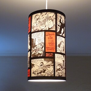 Comic Strip Superhero Girls Red Ceiling Pendant Lamp Shade Lampshade ...