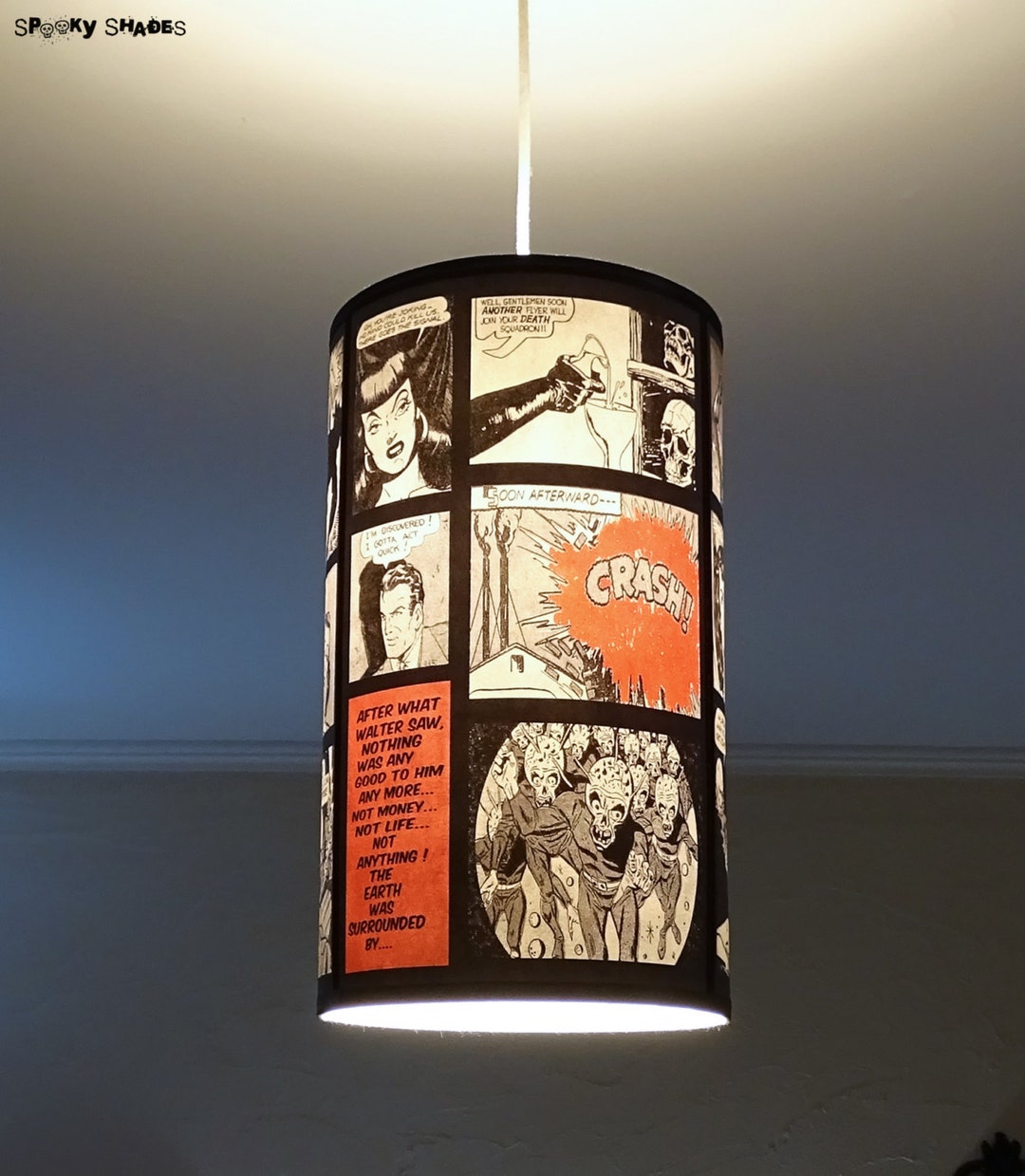Comic Strip Superhero Girls Red Ceiling Pendant Lamp Shade - Etsy