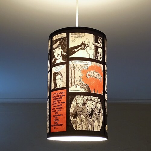 Comic Strip Superhero Girls Red Ceiling Pendant Lamp Shade - Etsy