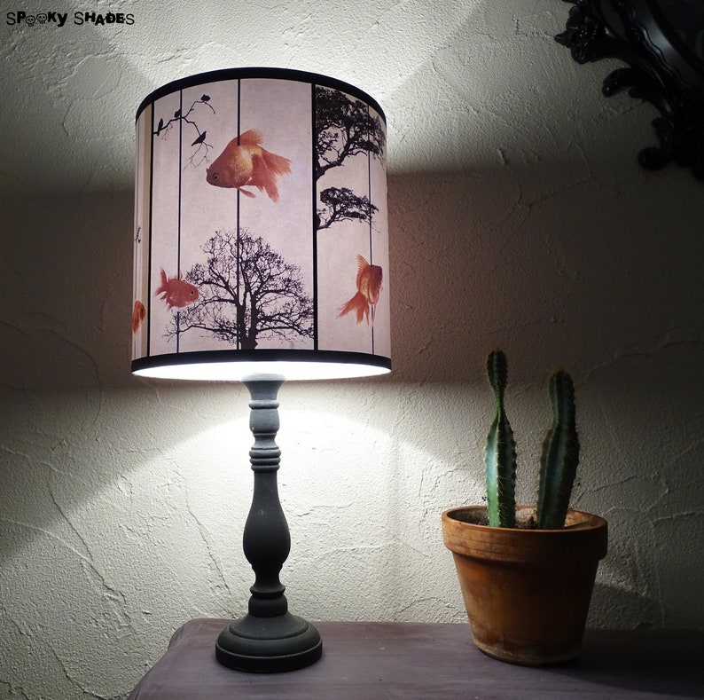 Fish Carousel Lamp Shade Lampshade Goldfish Zen Decor Drum | Etsy