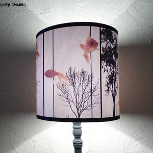 Fish Carousel Lamp Shade Lampshade Goldfish, Zen Decor, Drum Lamp Shade ...
