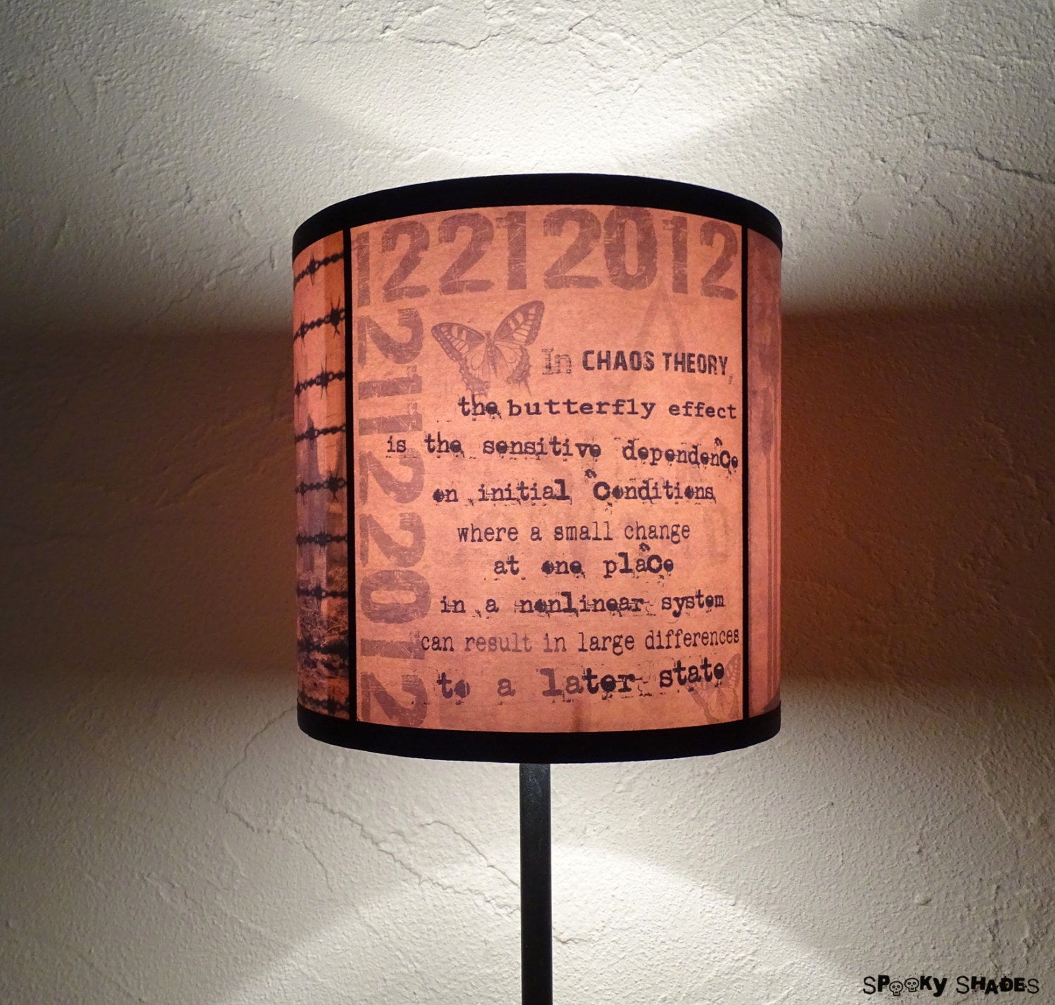 Halloween decor orange gas mask lamp shade lampshade post | Etsy