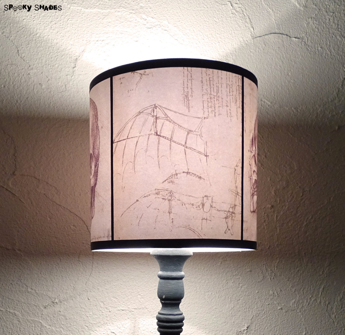 Skull Lamp Shade Lampshade Leonardo Da Vinci Victorian | Etsy