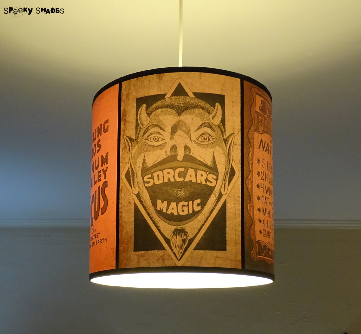 Circus Sideshow Ceiling Pendant Lamp Shade Lampshade Antique - Etsy