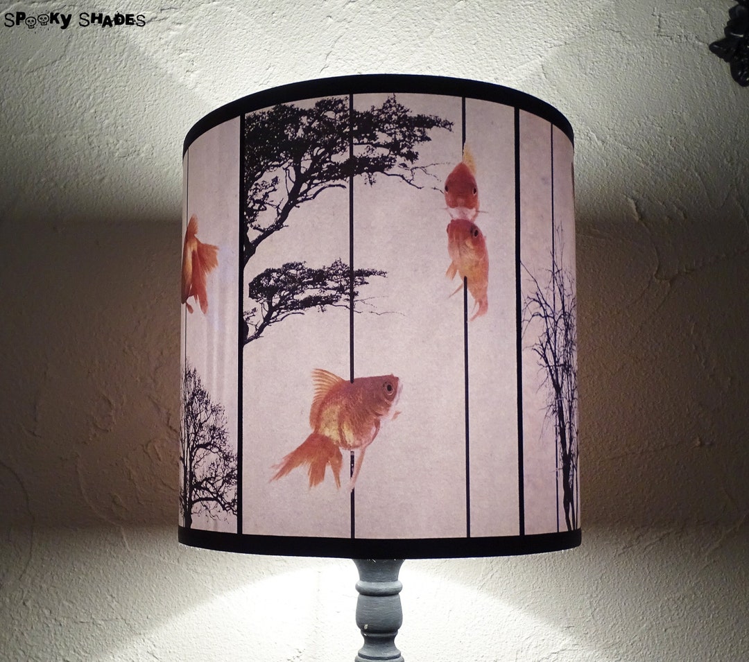 Fish Carousel Lamp Shade Lampshade Goldfish, Zen Decor, Drum Lamp Shade ...