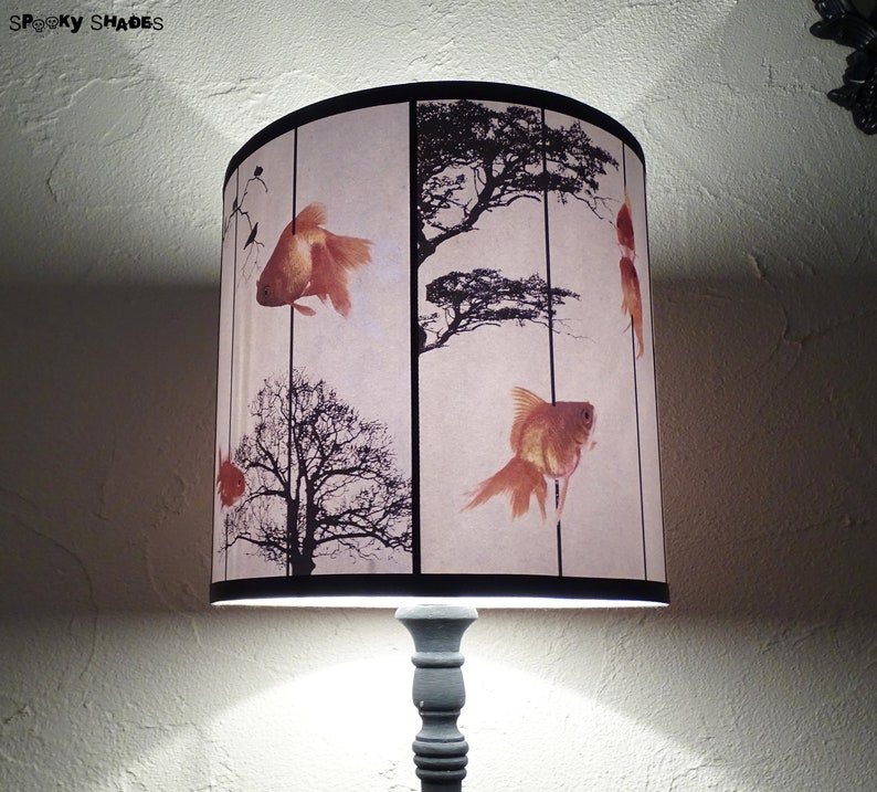 Fish Carousel Lamp Shade Lampshade Goldfish Zen Decor Drum | Etsy