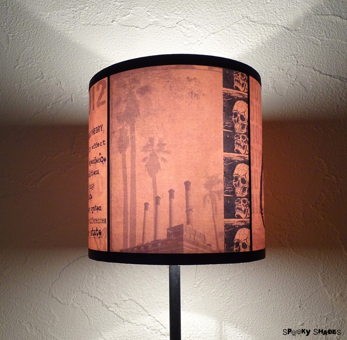 Halloween decor orange gas mask lamp shade lampshade post | Etsy